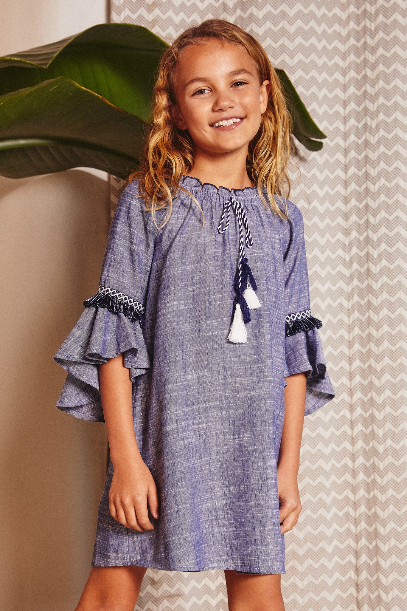 Girls' Tassel Long Sleeve Dress | Cute Girls' Clothes – Hayden Girls