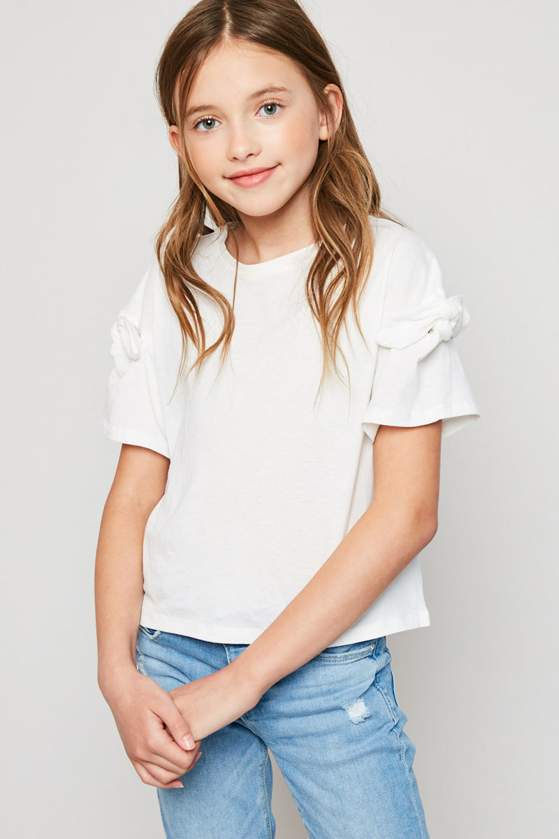 Girls' Bow Sleeve T Shirt | Cute Girls' Clothes – Hayden Girls