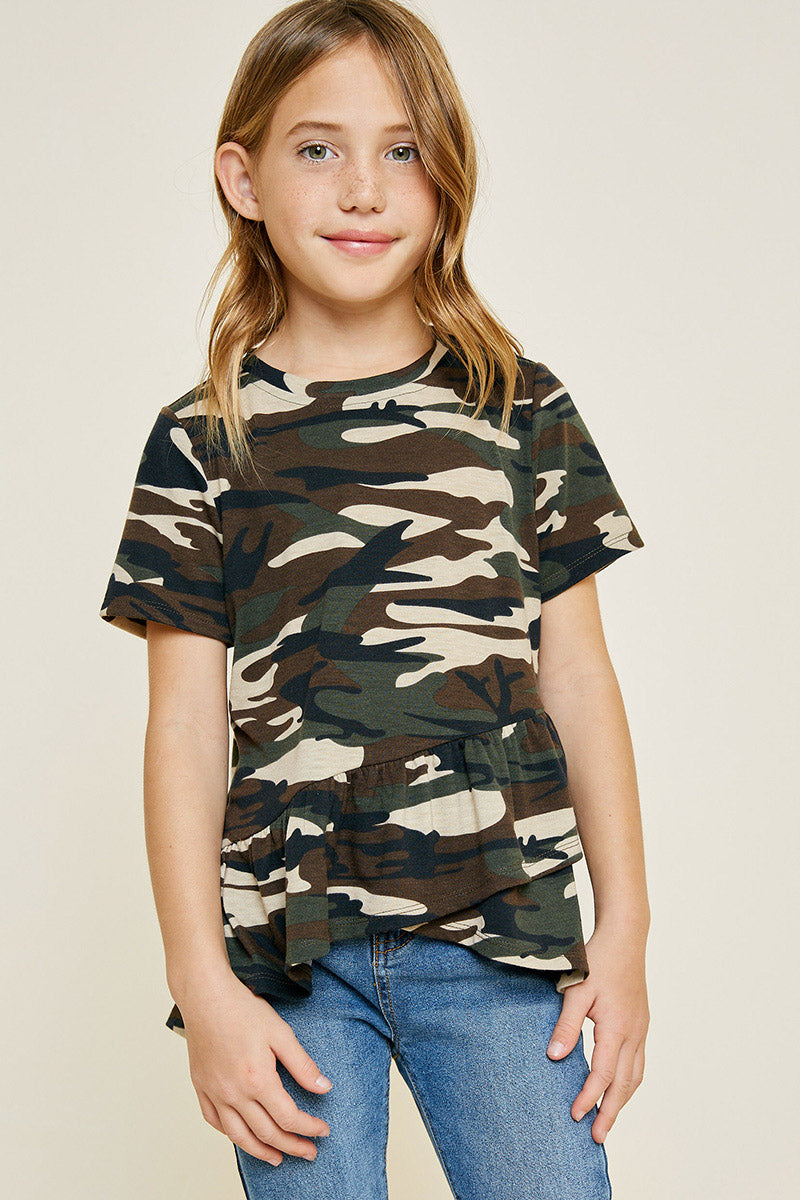 Girls' Ruffle Camouflage Shirt | Cute Girls' Clothes – Hayden Girls