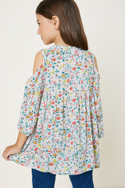 Girly Girl Floral Cold Shoulder Shirts – Hayden Girls