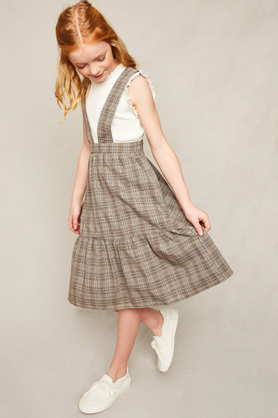Girls' Tiered Check Overall Dress | Cute Girls' Clothes – Hayden Girls