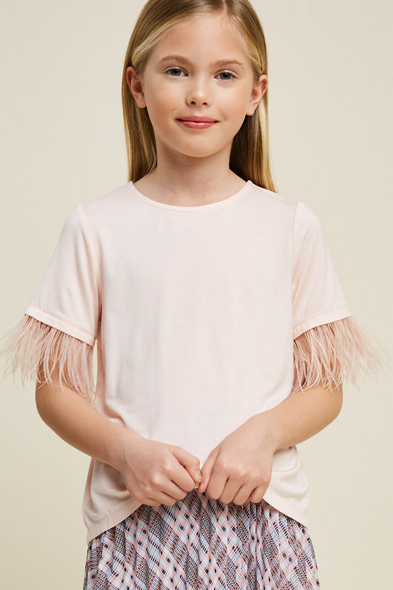 Girls' Feather Sleeve T Shirts | Cute Girls' Clothes – Hayden Girls