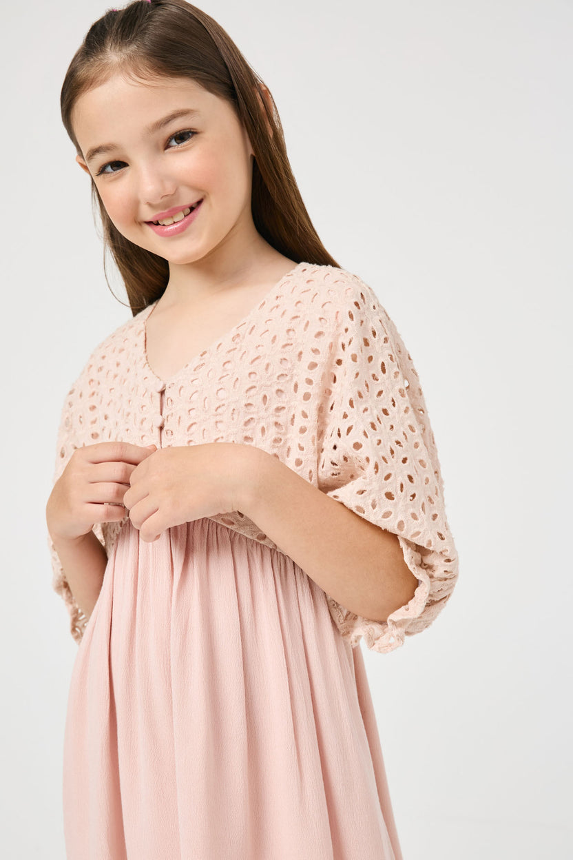 Girls Mixed Media Dress | Cute Girls' Clothes – Hayden Girls