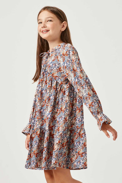 Girls V Neck Long Sleeve Dress| Cute Girls' Clothes – Hayden Girls
