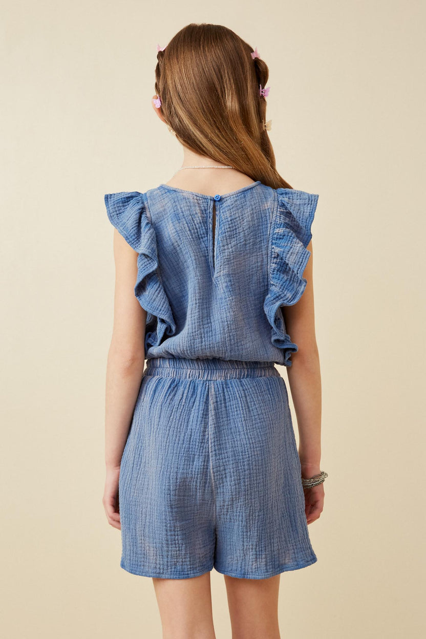 Girls Texture Ruffled Romper | Cute Girls' Clothes – Hayden Girls