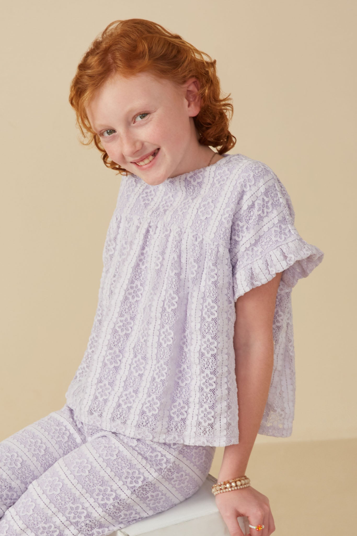 Girls Floral Lace Ruffle Detail Top | Cute Girls' Clothes – Hayden Girls